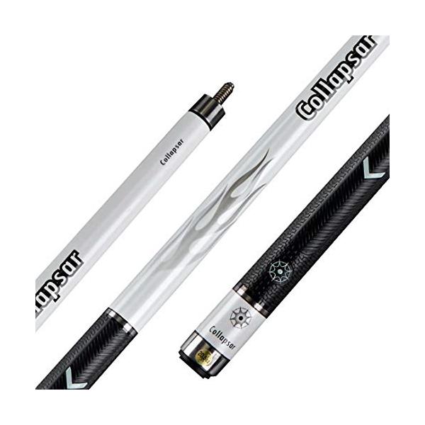 海外輸入品 ビリヤード K3-ULMD-FKPY Cpllapsar COLLAPSAR R Series 58Inch 2-Pieces Maple Billiard Pool Cue Stick PU Grip (White, 19.5...