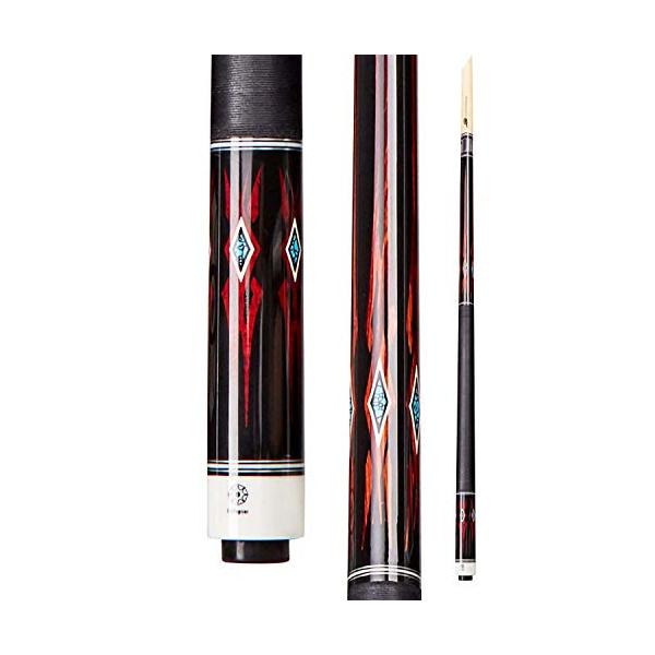 海外輸入品 ビリヤード  Collapsar CH02 Pool Cue with Soft Case,Cocobolo with Turquoise Dimond,Black Irish Linen Handle, 58Inch Prof...