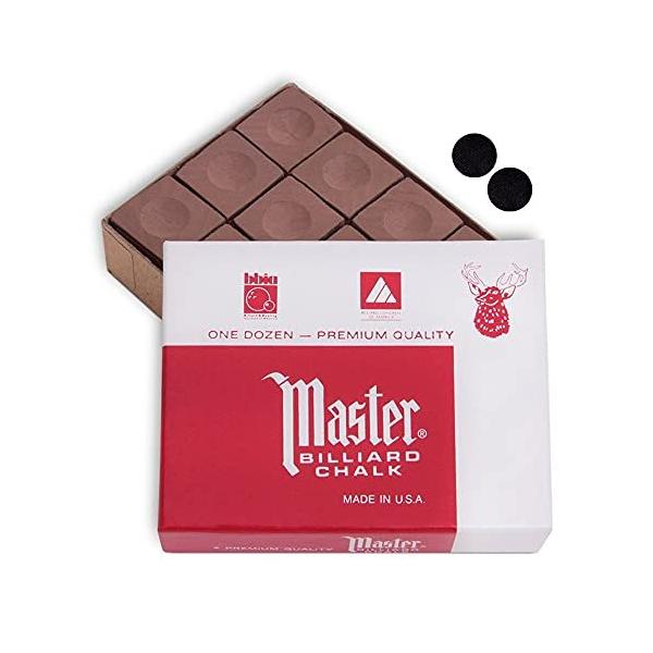 海外輸入品 ビリヤード  Master Chalk Billiard Pool Cue Chalk Premium Quality - 1 Dozen - Made in The USA + 2 pcs of Quality Billiar...