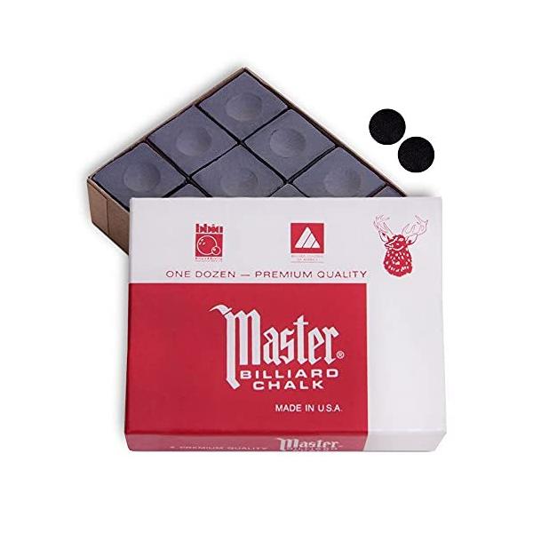海外輸入品 ビリヤード  Master Billiard Pool Cue Chalk Premium Quality - 1 Dozen - Made in The USA + 2 pcs of Quality Billiard Pool...