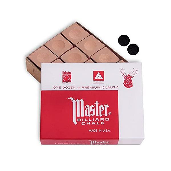 海外輸入品 ビリヤード  Master Chalk Master Billiard Pool Cue Chalk Premium Quality - 1 Dozen - Made in The USA + 2 pcs of Quality ...