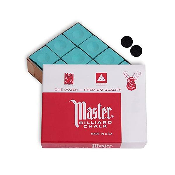海外輸入品 ビリヤード  Master Billiard Pool Cue Chalk Premium Quality - 1 Dozen - Made in The USA + 2 pcs of Quality Billiard Pool...