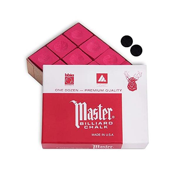 海外輸入品 ビリヤード  Master Chalk Billiard Pool Cue Chalk Premium Quality - 1 Dozen - Made in The USA + 2 pcs of Quality Billiar...