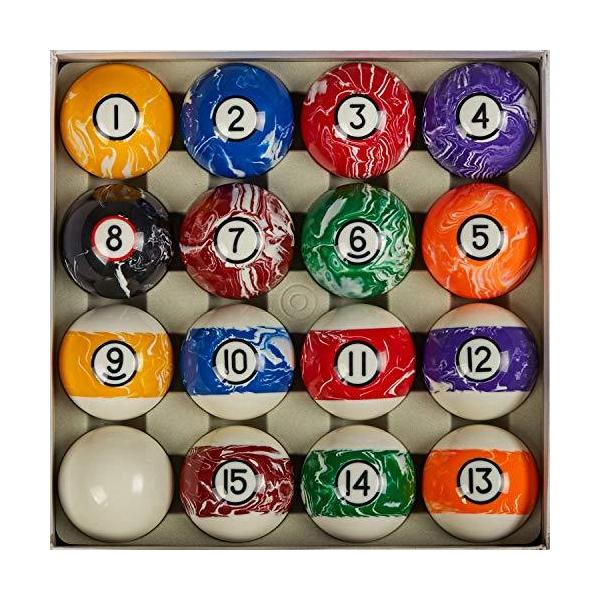 海外輸入品 ビリヤード  Collapsar Deluxe Billiard Pool Ball Marble-Swirl Style 2-1/4 Inch Regulation Size Complete 16 Pool Balls Bi...