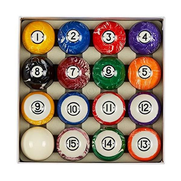 海外輸入品 ビリヤード  Collapsar Deluxe 2-1/4 Inch Reulation Billiard Balls Pool Ball Marble-Swirl Style Complete 16 Billiard Ball...