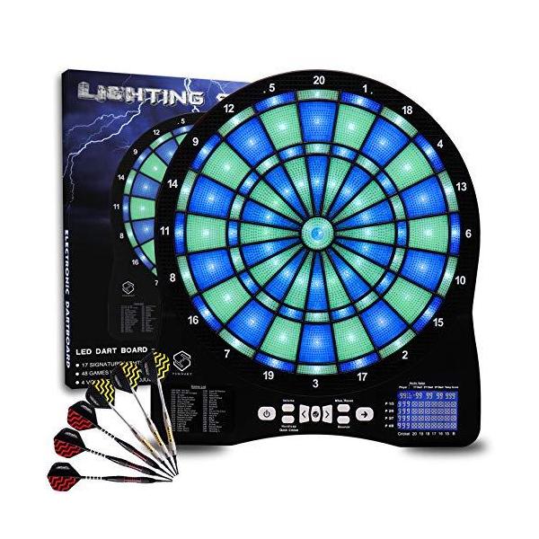 海外輸入品 ダーツ ダーツボード  Turnart Electronic Dart Board,13 inch Illuminated Segments Light Based Games Electric Dartboard for Ad...