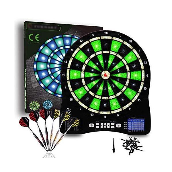 海外輸入品 ダーツ ダーツボード  Turnart Electronic Dart Board,13 inch Illuminated Segments Light Based Games Electric Dartboard for Ad...