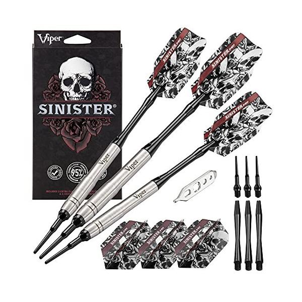 海外輸入品 ダーツ 21-3501-16 Viper Sinister 95% Tungsten Soft Tip Darts, Smooth Beveled Barrel, 18 Grams海外限定品を迅速輸入！5〜15営業日にて発送しま...