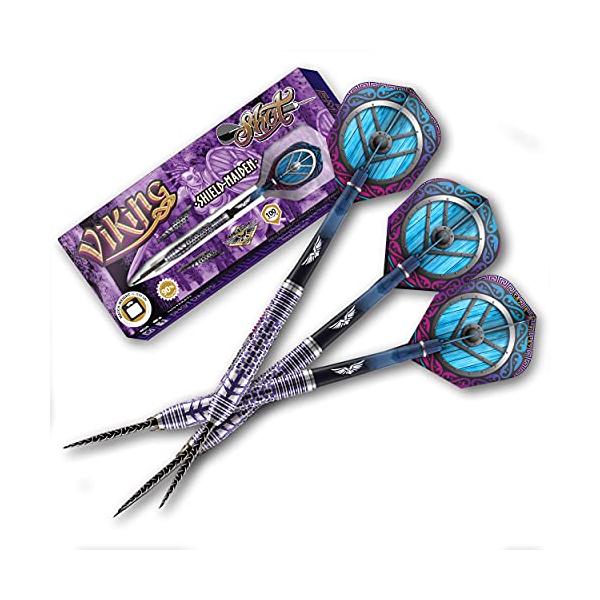海外輸入品 ダーツ 2140687040581-19628457656389 Shot Darts Steel Tip, Viking Shield Maiden (23g/24g/25g/27g), 90% Tungsten Barrel...