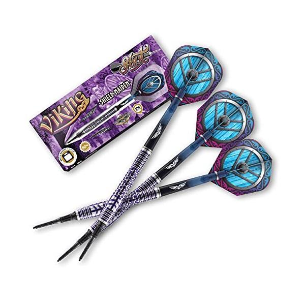 海外輸入品 ダーツ  Shot Darts Soft Tip, Viking Shield Maiden (18g), 90% Tungsten Barrel, Front Weighted, Handcrafted Professiona...