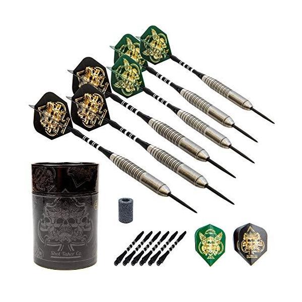 海外輸入品 ダーツ  SHOT TAKER CO. EST. 2017 6pc Steel Tip Darts Set - Professional Darts for Dartboard - Includes Barrels + Plas...