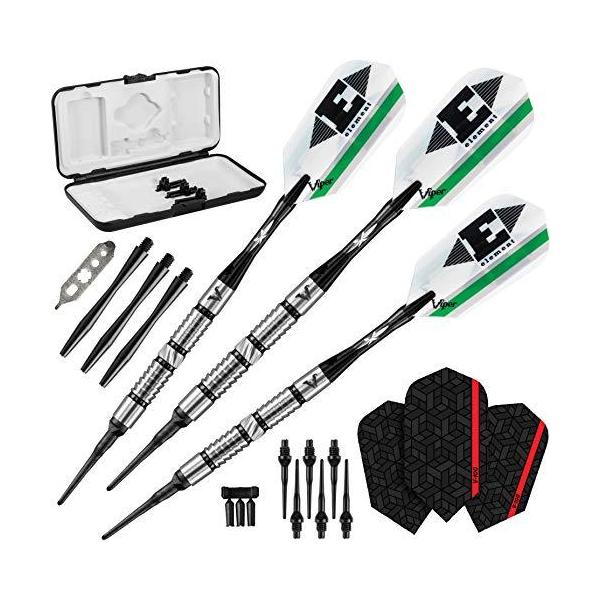 海外輸入品 ダーツ 21-2603-18 Viper by GLD Products Element 90% Tungsten Soft Tip Dart Set with Case, Ridgeback Grooved, 18 Grams...