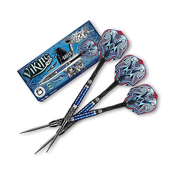 海外輸入品 ダーツ 9415639063417 Shot Darts Steel Tip Viking Raven 90% Tungsten Barrels Center Balanced with Dual Grip for Precis...