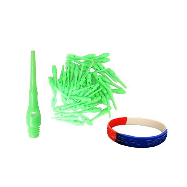 海外輸入品 ダーツ チップ ポイント  Tufflex III Extra Strong 2BA 3/16" Thread Soft Tip Dart Points Neon Green 100-1000 Packs Plus USA I ...