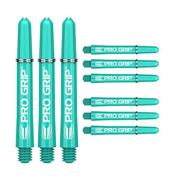 海外輸入品 ダーツ シャフト 110870 Target Darts Pro Grip Shafts ? Set of 9 | Aqua, Medium-48mm | Dart Stems, Professional Darts Acces...