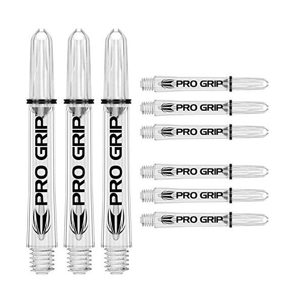 海外輸入品 ダーツ シャフト 110874 Target Darts Pro Grip Shafts ? Set of 9 | Clear, Short-34mm | Dart Stems, Professional Darts Acces...
