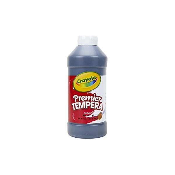 クレヨラ アメリカ 海外輸入 知育玩具 54-1216-051 Crayola Premier Tempera Paint For Kids - Black (16oz), Kids Classroom Supplies, Great Fo...
