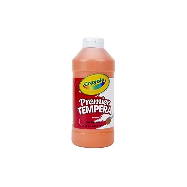 クレヨラ アメリカ 海外輸入 知育玩具 54-1216-036 Crayola Premier Tempera Paint For Kids - Orange (16oz), Kids Classroom Supplies, Great F...