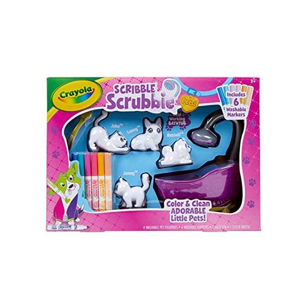 クレヨラ アメリカ 海外輸入 知育玩具 747442 Crayola Scribble Scrubbies Glam Pack (4 Pets), Washable Pet Care Toy &amp; Coloring Animal Cr...
