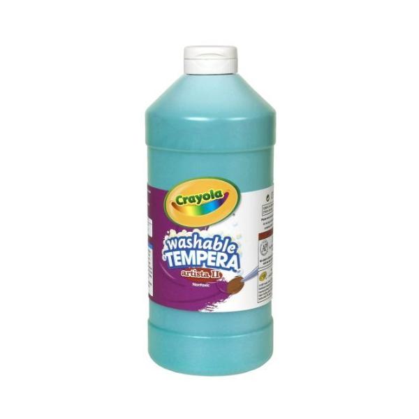 クレヨラ アメリカ 海外輸入 知育玩具 54-3132-048 Crayola Washable Tempera Paint For Kids, Turquoise Paint, Classroom Supplies, Non Toxic,...