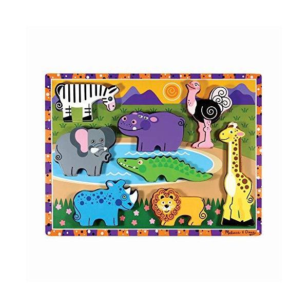 メリッサ&amp;ダグ おもちゃ 知育玩具 Melissa &amp; Doug 6075128 Melissa &amp; Doug Safari Wooden Chunky Puzzle (8 pcs), Educational Scr...