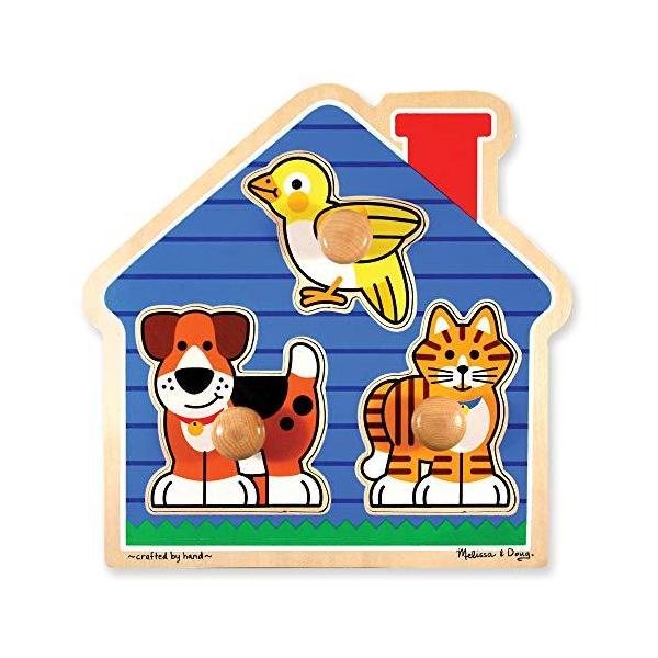メリッサ&amp;ダグ おもちゃ 知育玩具 Melissa &amp; Doug MND2055 Melissa &amp; Doug Pets Jumbo Peg Wooden Puzzle; Animal Puzzles, Peg Pu...