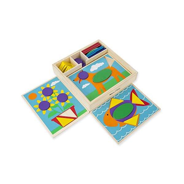 メリッサ&amp;ダグ おもちゃ 知育玩具 Melissa &amp; Doug 528 Melissa &amp; Doug Beginner Wooden Pattern Blocks Educational Toy with 5 Do...