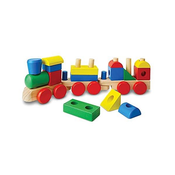 メリッサ&amp;ダグ おもちゃ 知育玩具 Melissa &amp; Doug 572 Melissa &amp; Doug Stacking Train - Classic Wooden Toddler Toy (18 pcs)海外限定...