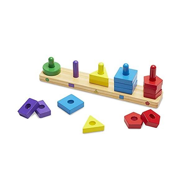 メリッサ&amp;ダグ おもちゃ 知育玩具 Melissa &amp; Doug 379 Melissa &amp; Doug Stack and Sort Board - Wooden Educational Toy With 15 So...