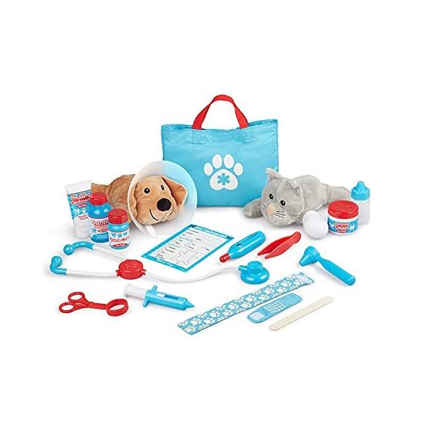 メリッサ&amp;ダグ おもちゃ おままごと ごっこ遊び Melissa &amp; Doug 8520 Melissa &amp; Doug Examine and Treat Pet Vet Play Set, 24-Piece Ani...