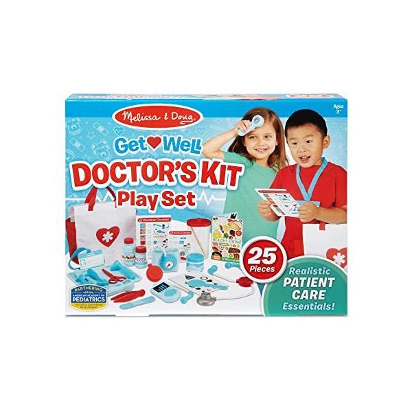 メリッサ&amp;ダグ おもちゃ おままごと ごっこ遊び Melissa &amp; Doug 8569 Melissa &amp; Doug Get Well Doctor Kit, 25-Piece Toddler Doctor Pla...