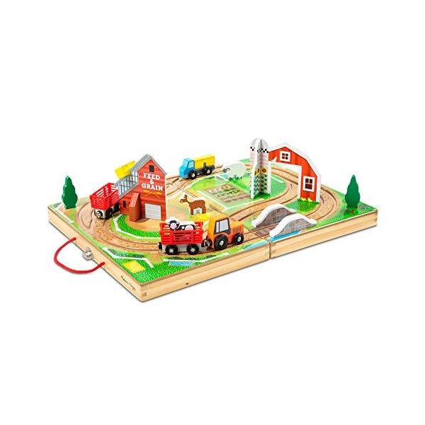 メリッサ&amp;ダグ おもちゃ 知育玩具 Melissa &amp; Doug 30142 Melissa &amp; Doug 17-Piece Wooden Take-Along Tabletop Farm, 4 Farm Vehic...