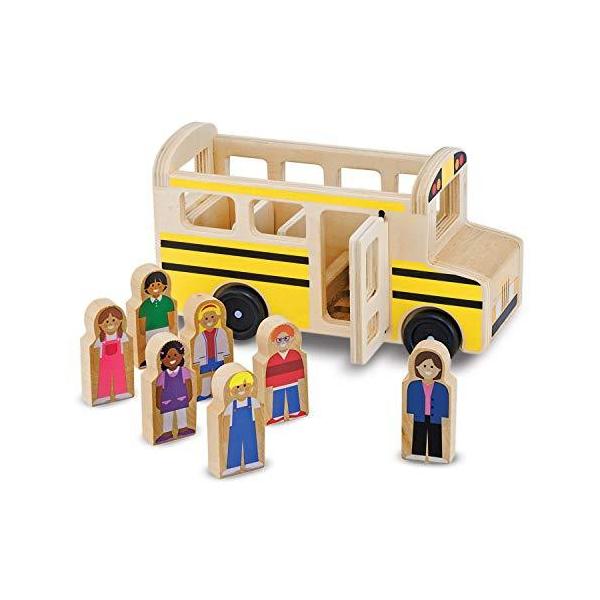 メリッサ&amp;ダグ おもちゃ 知育玩具 Melissa &amp; Doug 9395 Melissa &amp; Doug School Bus Wooden Play Set with 7 Play Figures海外限定品を迅速輸...