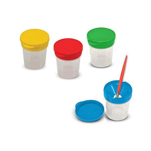 メリッサ&amp;ダグ おもちゃ 知育玩具 Melissa &amp; Doug 1623 Melissa &amp; Doug Spill-Proof Paint Cups - 4-Pack, Airtight Seal, Snap Li...