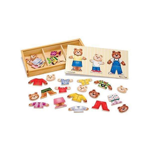 メリッサ&amp;ダグ おもちゃ 知育玩具 Melissa &amp; Doug 3770 Melissa &amp; Doug Wooden Bear Family Dress-Up Puzzle, 45 Pieces Mix and M...