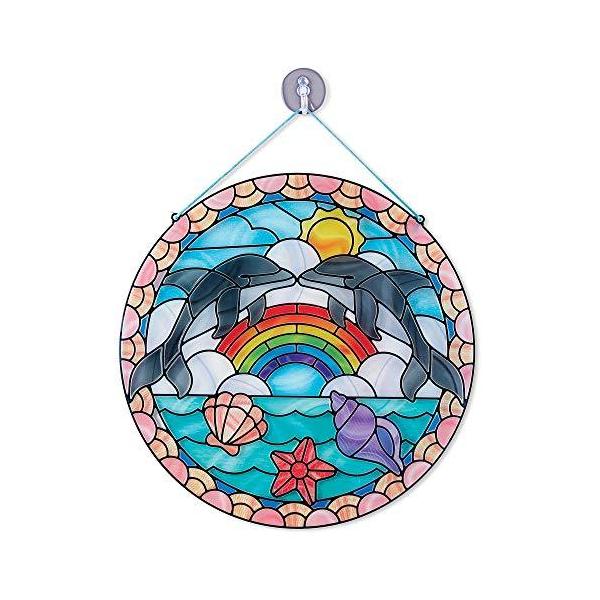 メリッサ&amp;ダグ おもちゃ 知育玩具 Melissa &amp; Doug 9291 Melissa &amp; Doug Stained Glass Made Easy Craft Kit: Dolphins - 180+ Stic...