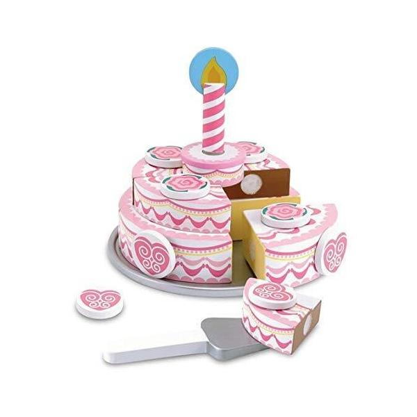 メリッサ&amp;ダグ おもちゃ おままごと ごっこ遊び Melissa &amp; Doug 4069 Melissa &amp; Doug Triple Layer Party Cake - Wooden Play Food Set &...