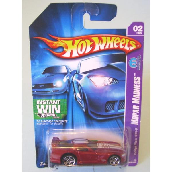 ホットウィール マテル ミニカー ホットウイール  Mattel Hot Wheels 2006 1:64 Scale Red Mopar Madness Dodge Viper GTS-R Die Cast Car #062海外限定品を迅...