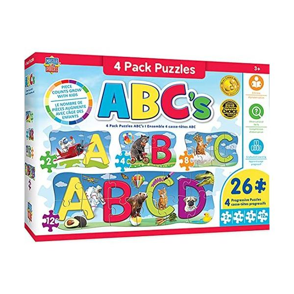 ジグソーパズル 海外製 アメリカ 11809 MasterPieces Educational 26 Piece Jigsaw Puzzles for Kids - ABCs 4-Pack of Puzzles - 22.5"x8"海外限定...