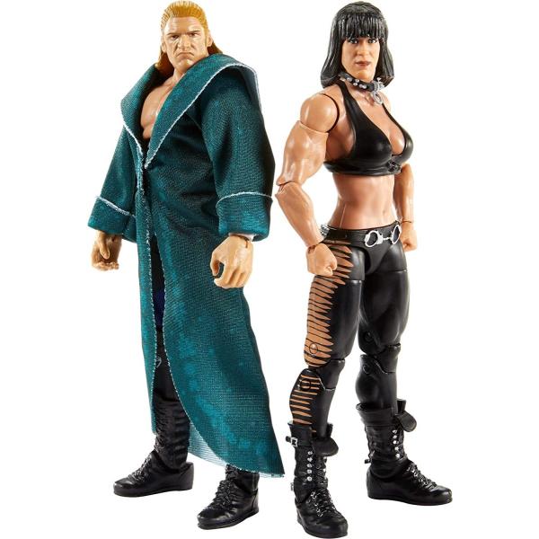 WWE フィギュア アメリカ直輸入 人形 プロレス 大人気  GLG18 WWE Elite Collection 2-Pack: Triple H &amp; Chyna 6-in Action Figures with 2 Sets o...