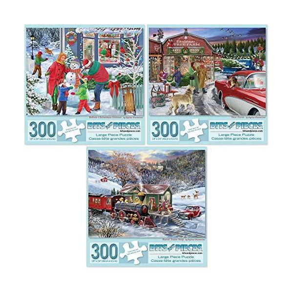 ジグソーパズル 海外製 アメリカ 46856 Bits and Pieces ? Value Set of Three 300 Piece Jigsaw Puzzles for Adults ? Home for The Holidays ...