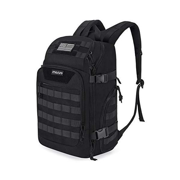 ミリタリーバックパック タクティカルバックパック サバイバルゲーム サバゲー アメリカ MO-Tac-Backpack-Black MOSISO 30L Military Tactical Backpack for Men, Army Ba...