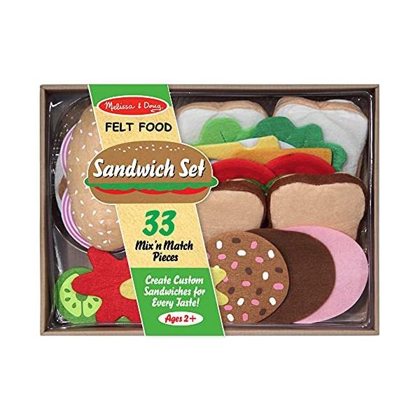 メリッサ&amp;ダグ おもちゃ おままごと ごっこ遊び Melissa &amp; Doug 3954 Melissa &amp; Doug Felt Food Sandwich Play Food Set (33 pcs), Orang...