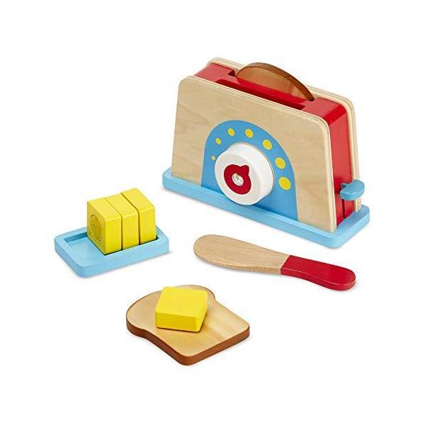 メリッサ&amp;ダグ おもちゃ おままごと ごっこ遊び Melissa &amp; Doug 9344 Melissa &amp; Doug Bread and Butter Toaster Set (9 pcs) - Wooden Pl...