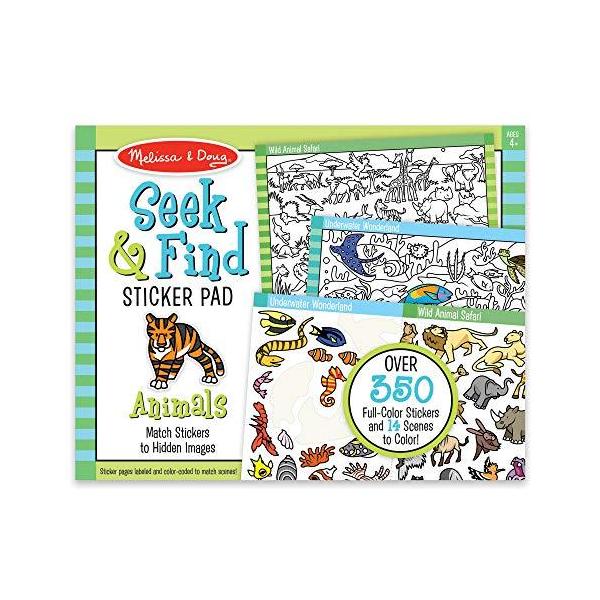 メリッサ&amp;ダグ おもちゃ 知育玩具 Melissa &amp; Doug 30152 Melissa &amp; Doug Seek and Find Sticker Pad, Animals (400+ Stickers, 14 ...