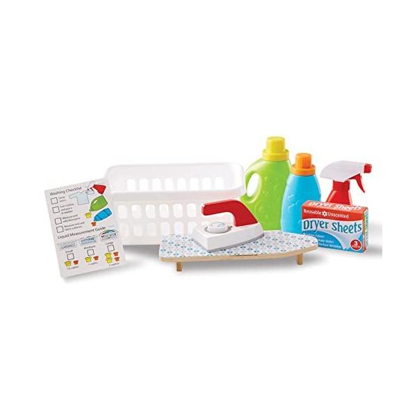 メリッサ&amp;ダグ おもちゃ おままごと ごっこ遊び Melissa &amp; Doug 8608 Melissa &amp; Doug Laundry Basket Play Set with Wooden Iron, Ironin...