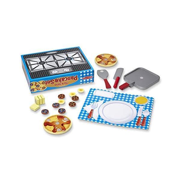 メリッサ&amp;ダグ おもちゃ おままごと ごっこ遊び Melissa &amp; Doug 9342 Melissa &amp; Doug Flip and Serve Pancake Set (19 pcs) - Wooden Bre...