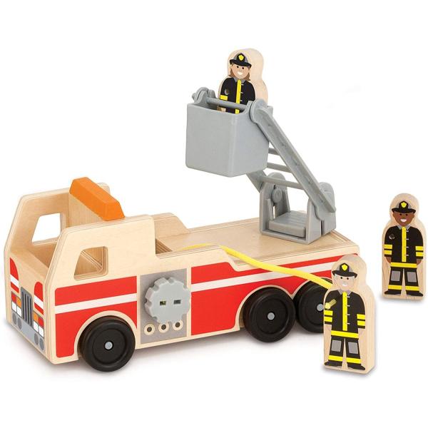 メリッサ&amp;ダグ おもちゃ 知育玩具 Melissa &amp; Doug 9391 Melissa &amp; Doug Wooden Fire Truck with 3 Firefighter Play Figures海外限定品を...