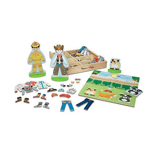 メリッサ&amp;ダグ おもちゃ 知育玩具 Melissa &amp; Doug 9309 Melissa &amp; Doug Occupations Magnetic Dress-Up Wooden Dolls Pretend Play...