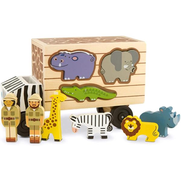 メリッサ&amp;ダグ おもちゃ 知育玩具 Melissa &amp; Doug 5180 Melissa &amp; Doug Animal Rescue Shape-Sorting Truck - Wooden Toy with 7 A...
